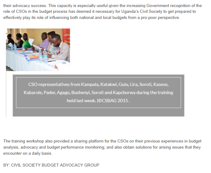 Building Citizens’ Capacity In Effective Budget Analysis And Advocacy ...