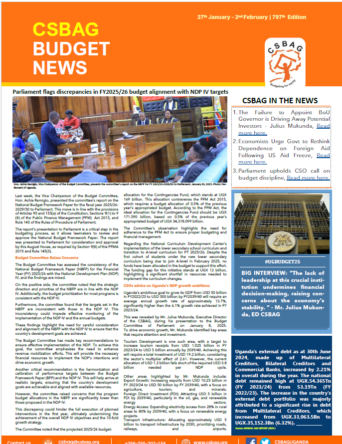 Parliament flags discrepancies in FY2025/26 budget alignment with NDP ...