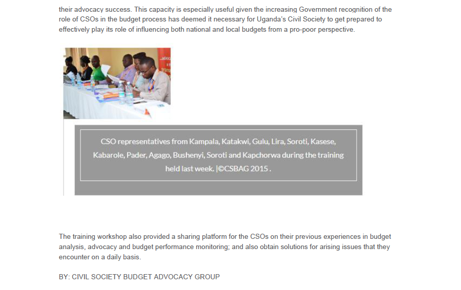 Building Citizens’ Capacity In Effective Budget Analysis And Advocacy ...
